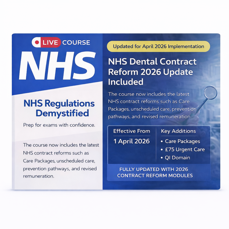 NHS Dental Regulations Online Course | Rules & Regulations